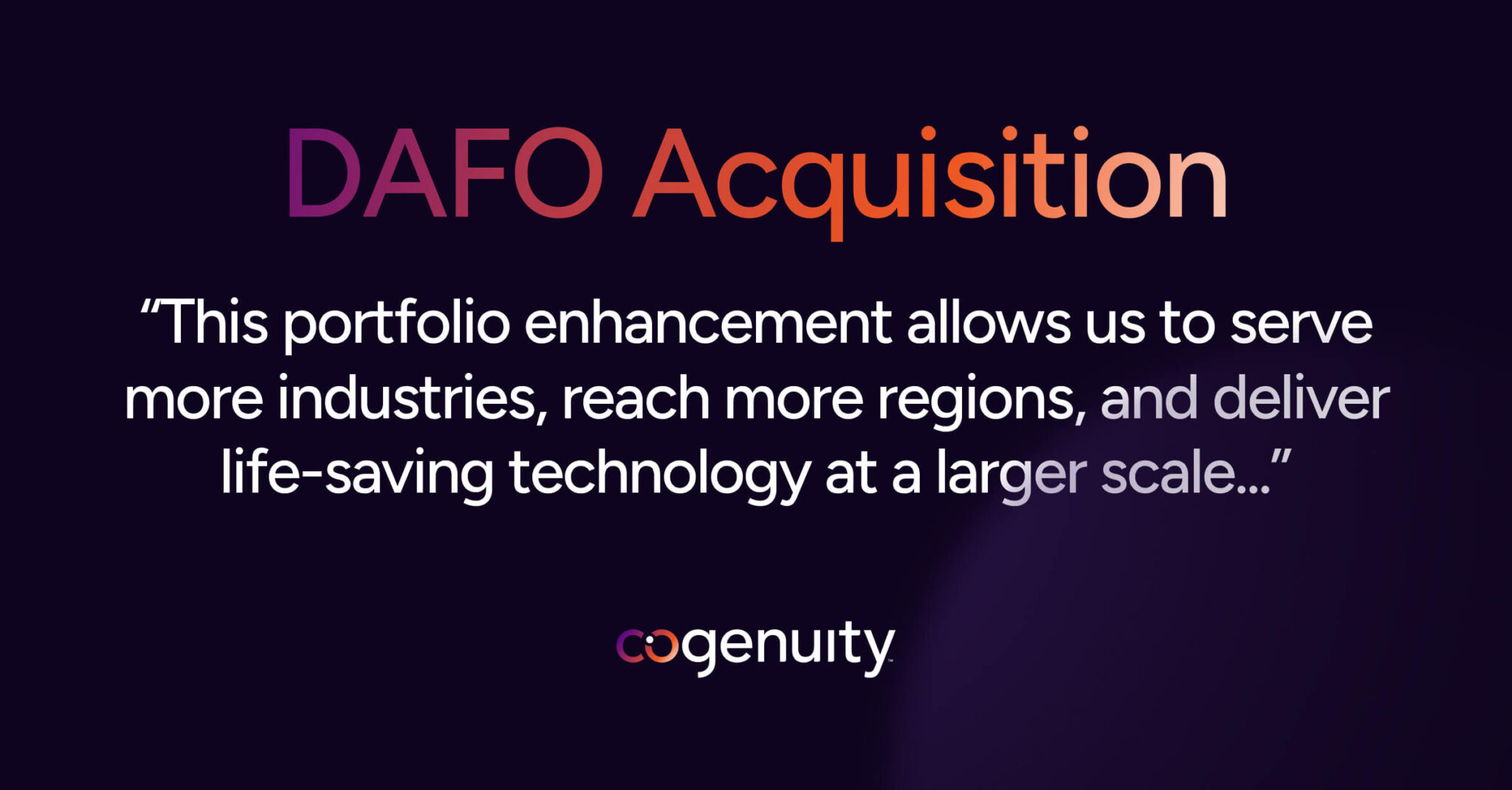Cogenuity Announces United Safety’s Acquisition of Dafo Vehicle ...